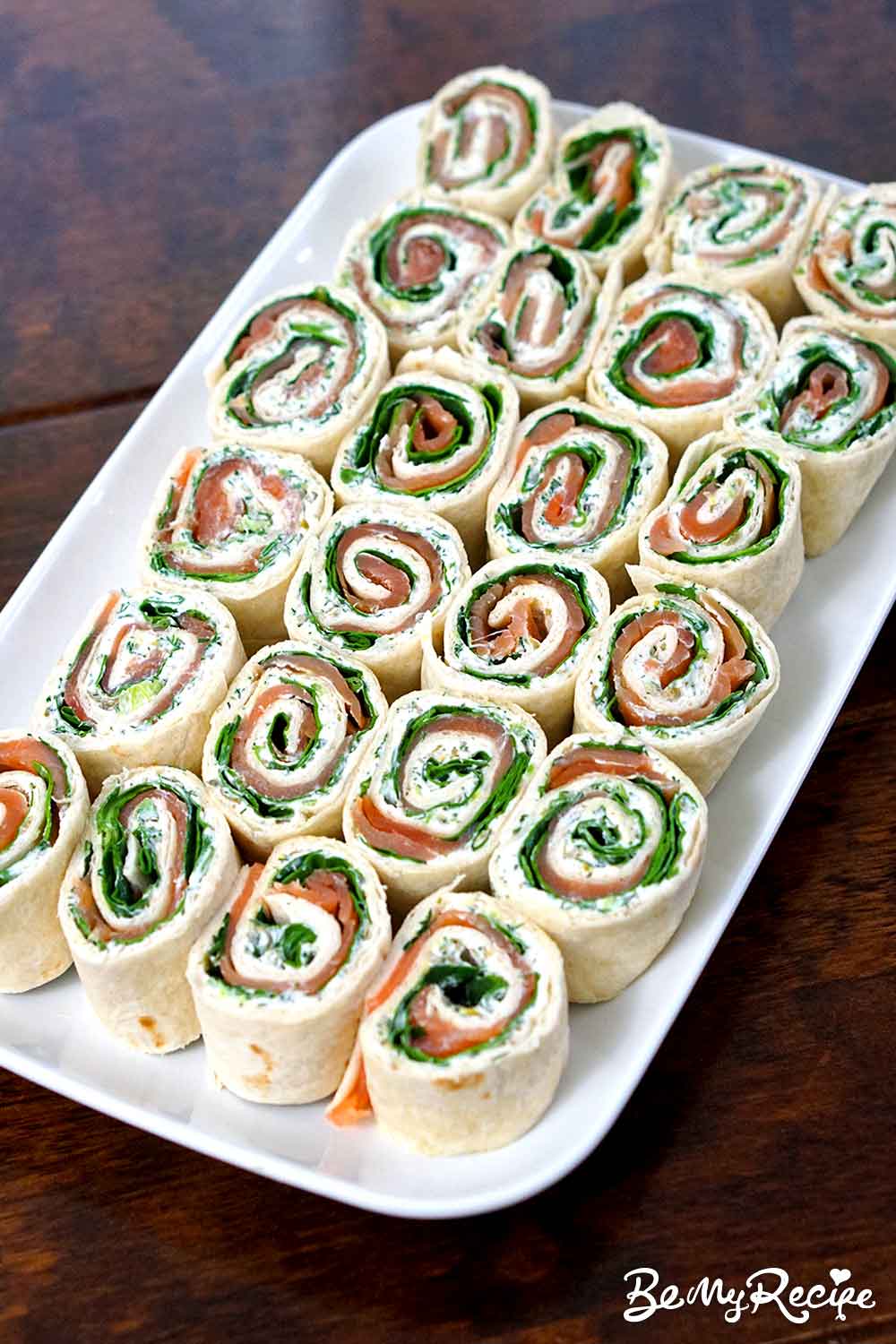 Smoked Salmon Tortilla Roll-Ups (with Herb Cream Cheese, Lemon, Capers ...